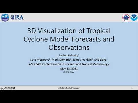 3D Visualization of Tropical Cyclone Model Forecasts and Observations
