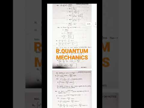 R.QUANTUM MECHANICS NOTES || D PHYSICS ||