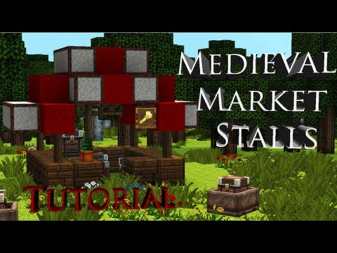 Minecraft Medieval Market Stalls Tutorial/Let's Build