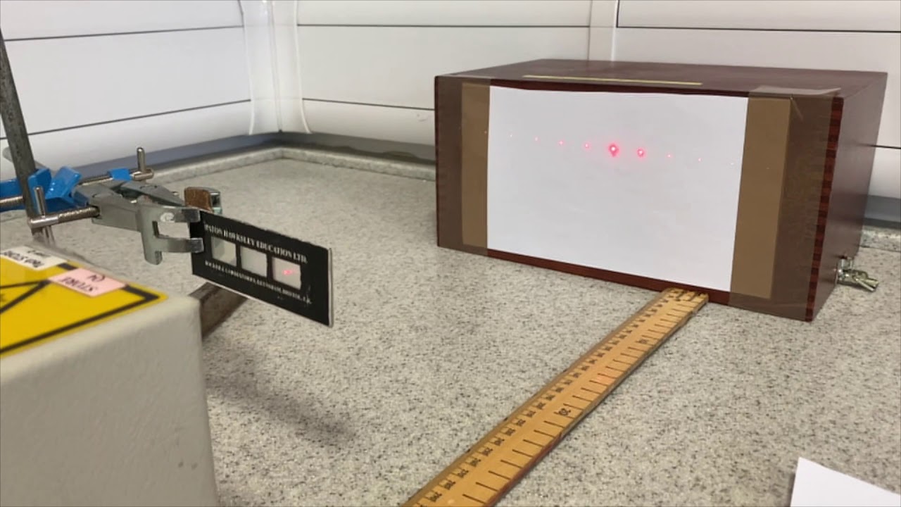 Higher Physics: Demo to determine the wavelength of laser light. (using interference)