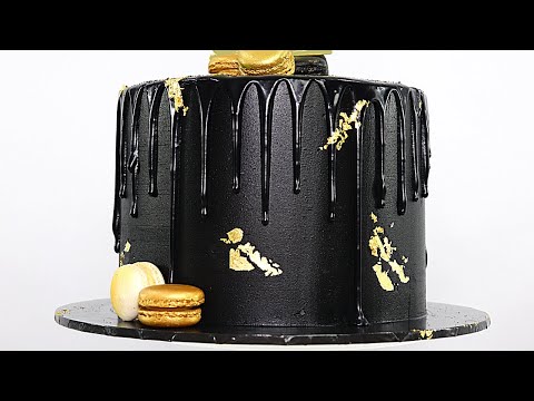 HOW TO MAKE BLACK BUTTERCREAM │ BLACK SWISS MERINGUE BUTTERCREAM CAKE WITH BLACK COCOA │ CAKES BY MK