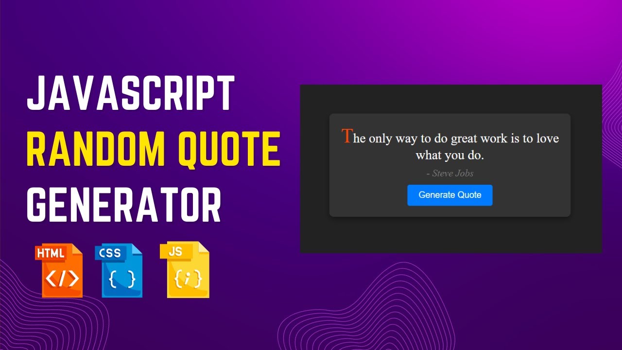 Create a Random Quote Generator App in JavaScript