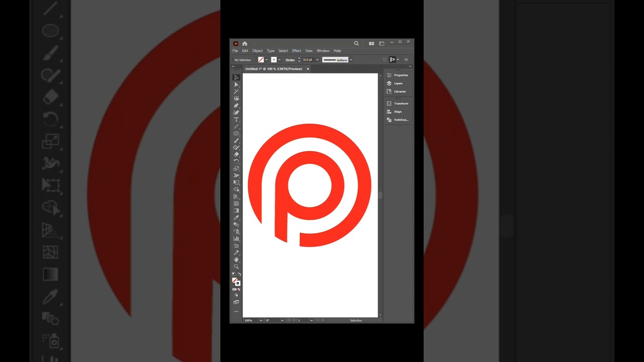 Pinterest logo redesign in Adobe Illustrator #illustrator #tutorial #photoshop