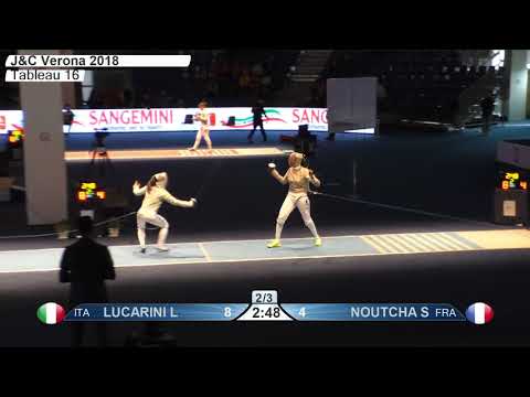 FE T16 02 F S Junior Individual Verona ITA World Championships BLUE NOUTCHA FRA vs LUCARINI ITA