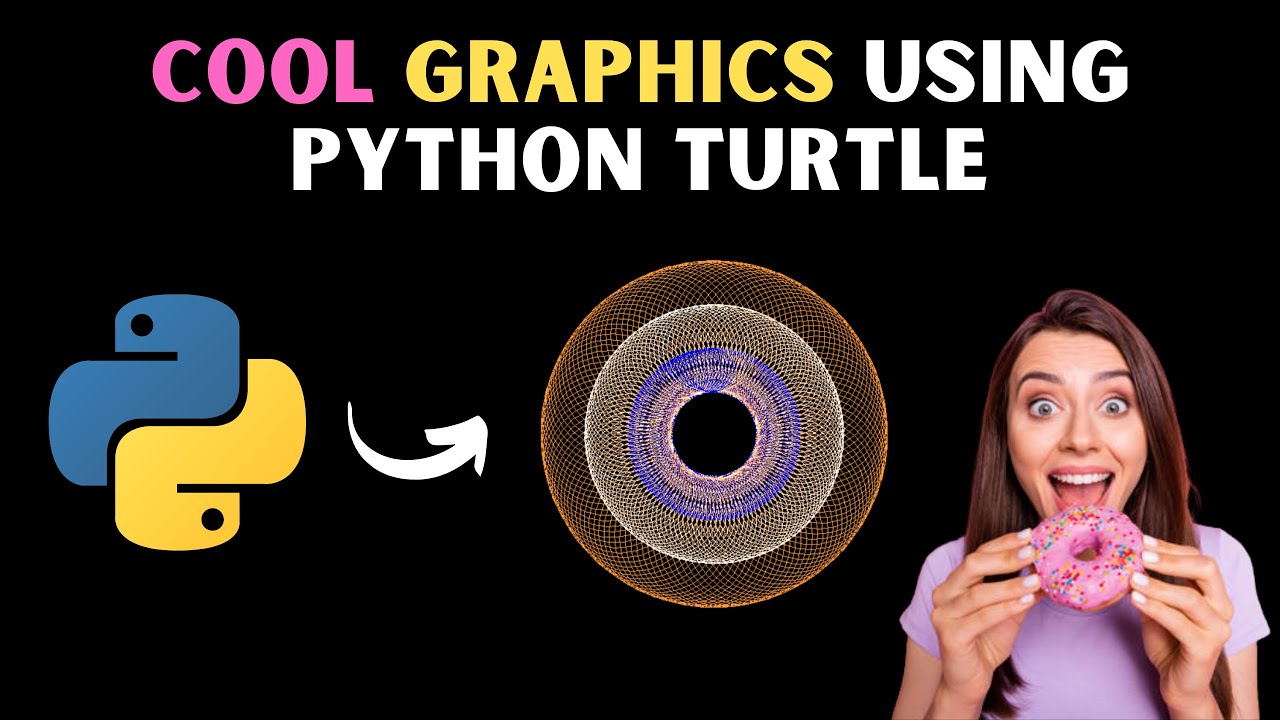 Python Turtle Graphics | Doughnut Shape Drawing | Python Turtle Coding Video |