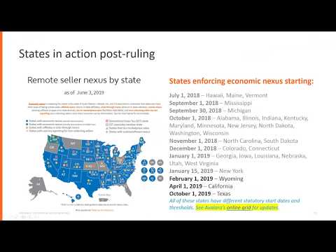Merchant Webinar Series - Changing Sales Tax Nexus Rules: What They Mean for You in 2019