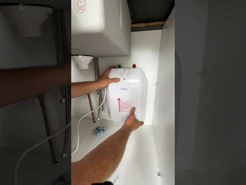 Installing a Bromic 5 litre under sink water heater. Available at Reece, Tradelink or Plumbing Plus.