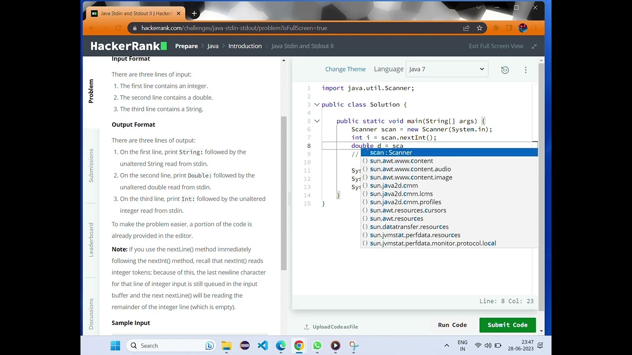 HackerRank Java - Stdin and Stdout II Solution  #hackerranksolution  #2023