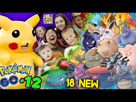 POKEMON GO! Got 18 New Creatures w/ Pikachu & FGTEEV Family (Part 12 Massive Evolving Gameplay)