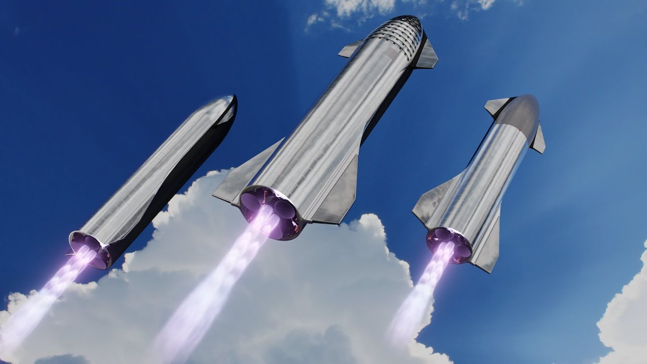 3 SpaceX Starship variant 3D models (3D product)