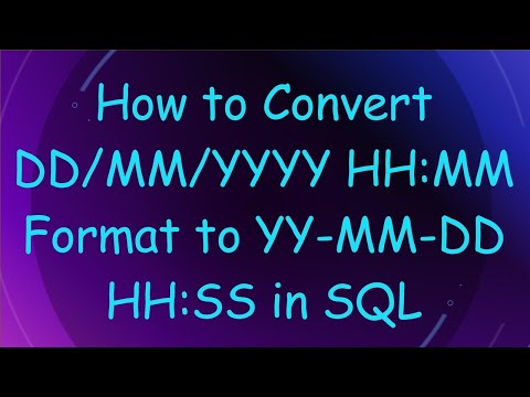 How to Convert DD/MM/YYYY HH:MM Format to YY-MM-DD HH:SS in SQL