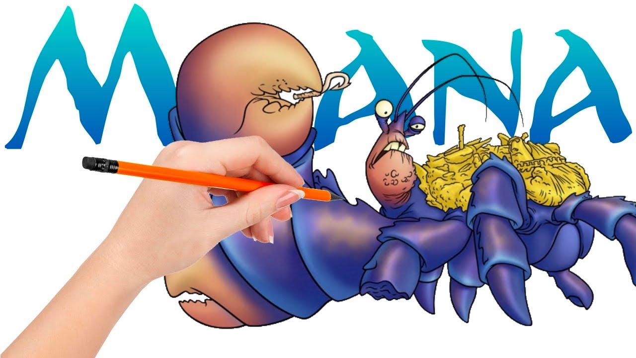 How to draw Tamatoa, the villainous giant crab that covers all things shiny - Moana