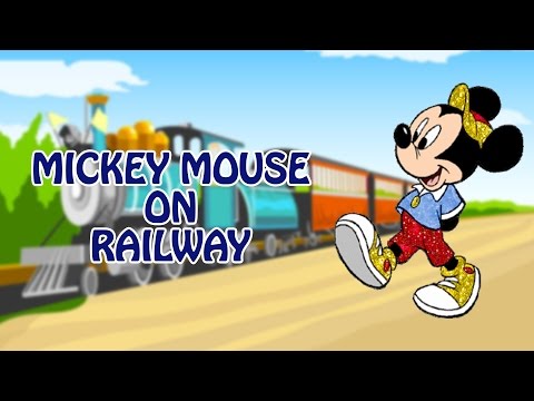 Mickey Mouse On Railway | English Nursery Rhyme | Animated Rhymes For Kids
