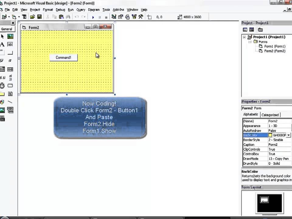 VB Tuts - Linking 2 Forms (VB6)