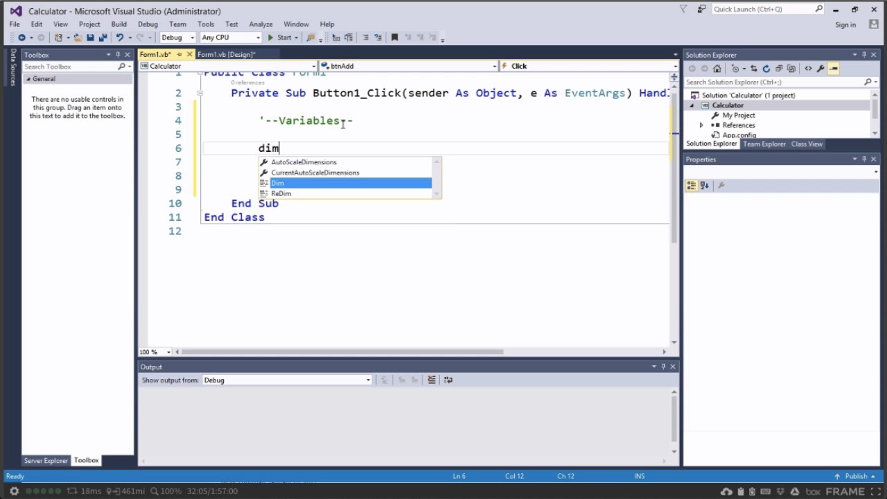Beginning Visual  Basic Coding - Simple Calculator