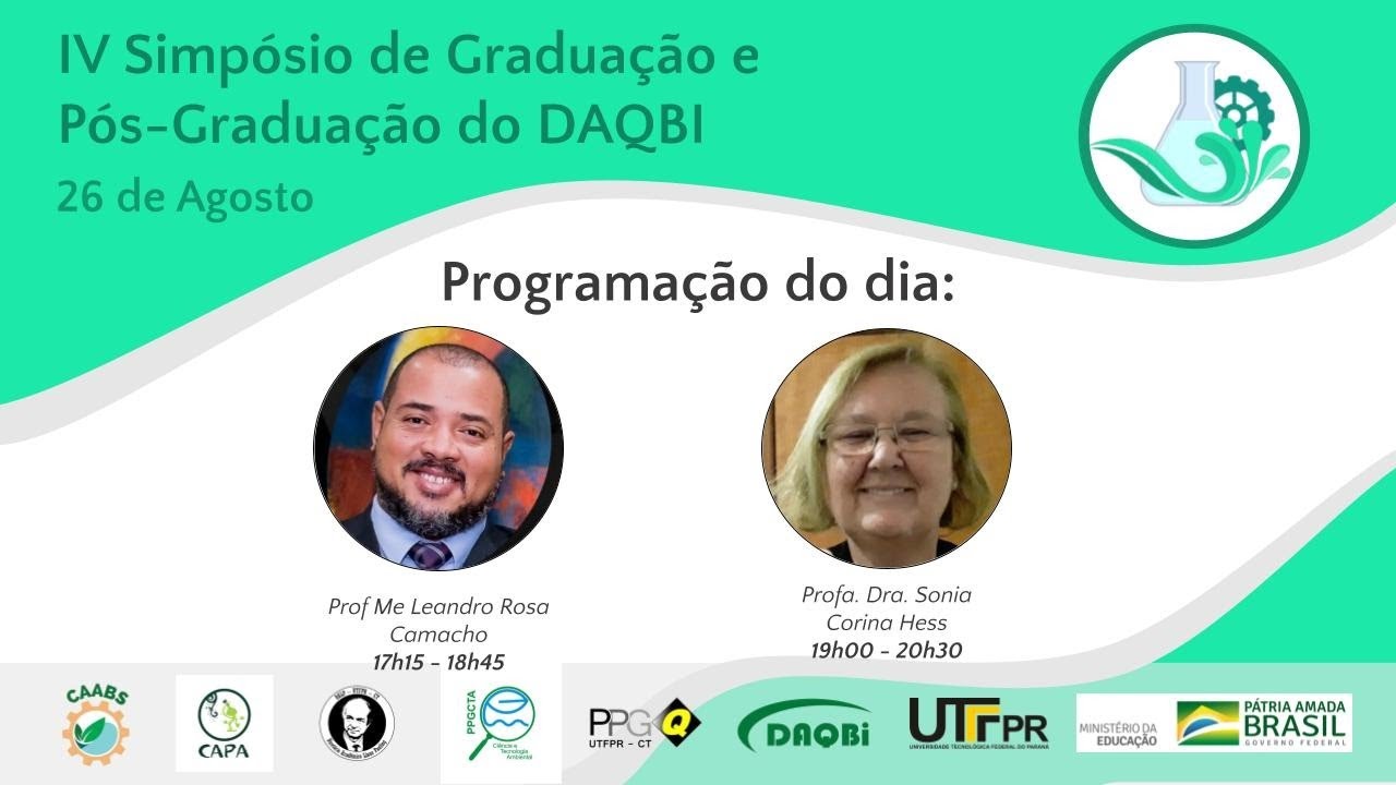 IV SIMDAQBI - Simpósio do Departamento Acadêmico de Química e Biologia - UTFPR