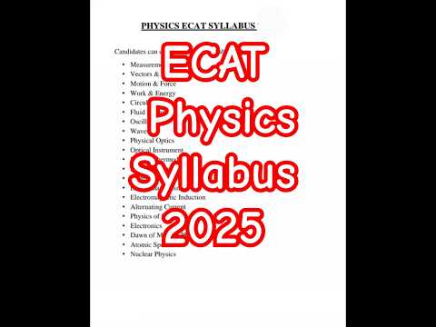 ECAT Physics syllabus 2025 #ECAT2025 #ECATPHYSICS