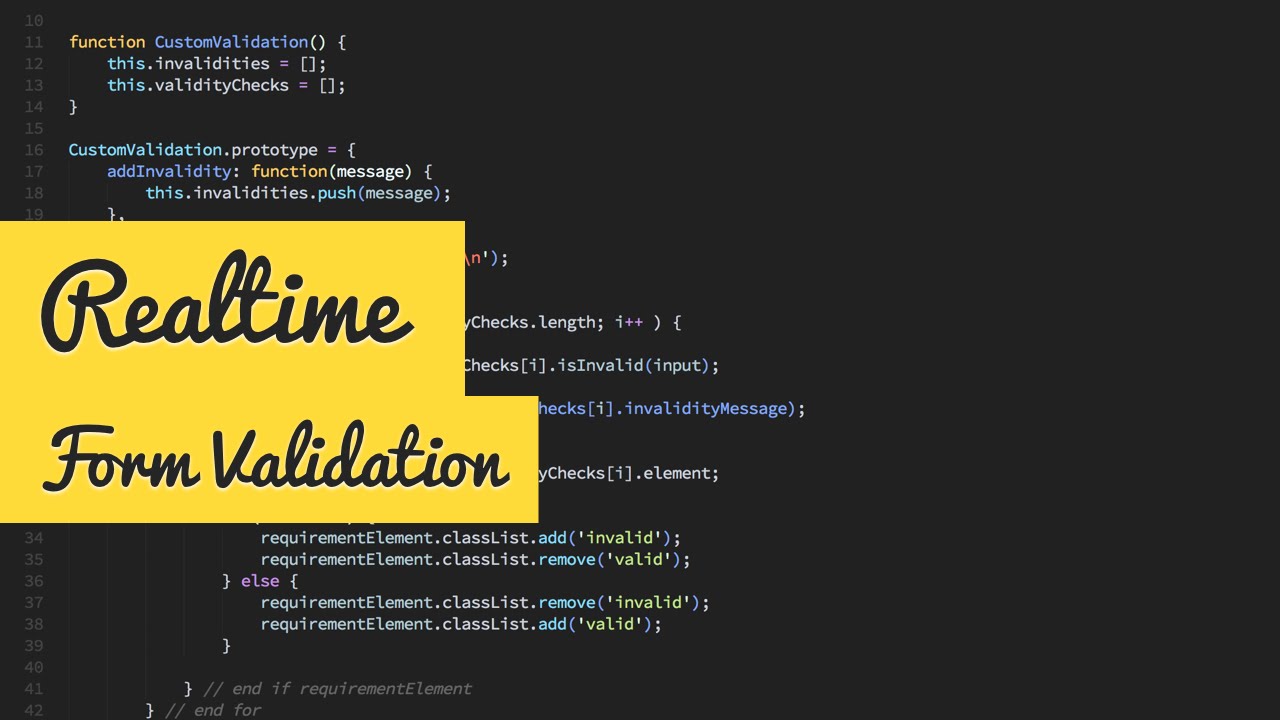 Realtime Form Validation