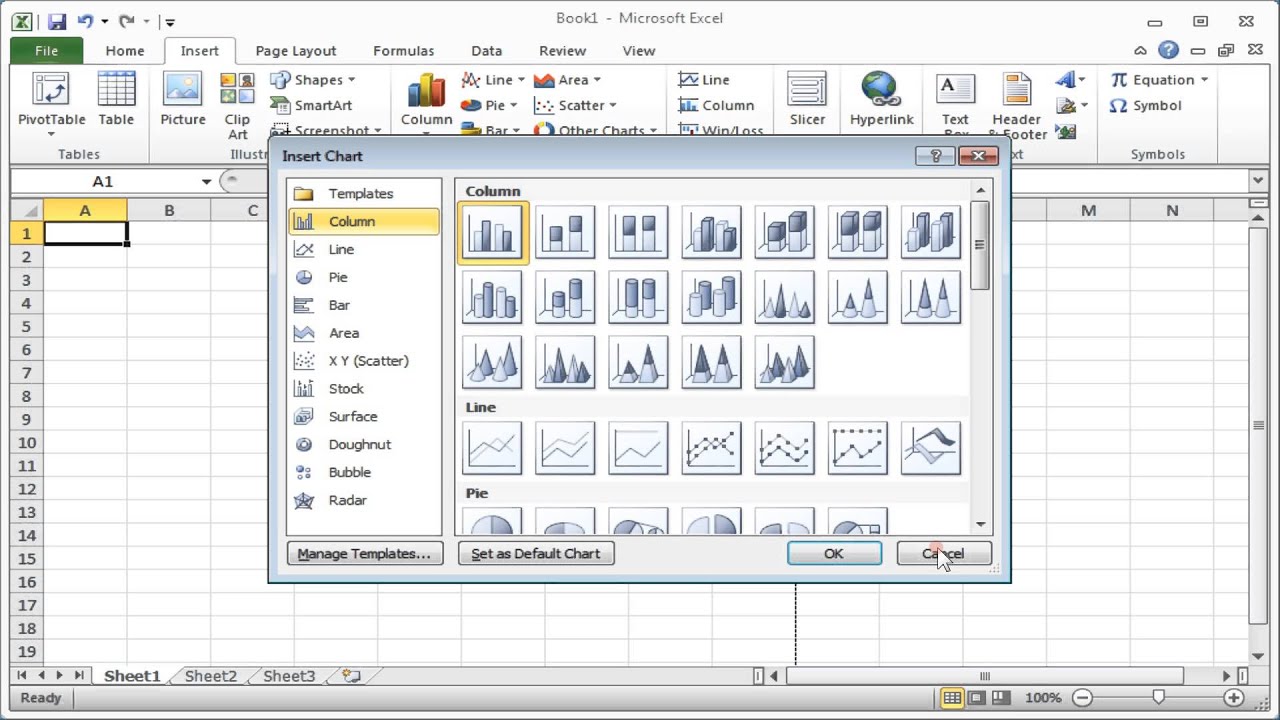 Excel interface: The new Excel 2010 interface structure