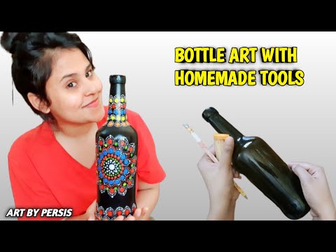 DIY Bottle Art | Mandala Dot Art Without Tools | Home Decor Ideas | Gift Ideas | Best Out Of Waste