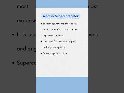 What is supercomputer | Computer Fundamentals |
