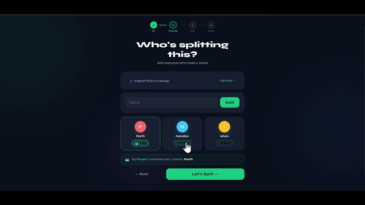 SplitSmart - Smart Expense Splitter App | Hackathon Project Demo | Unimerge 1.0