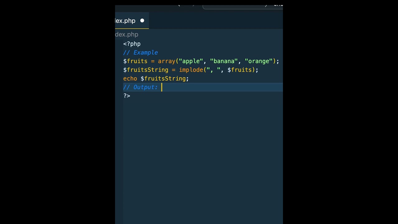 What is implode() in PHP! 🚀 #PHPCoding #implodeFunction