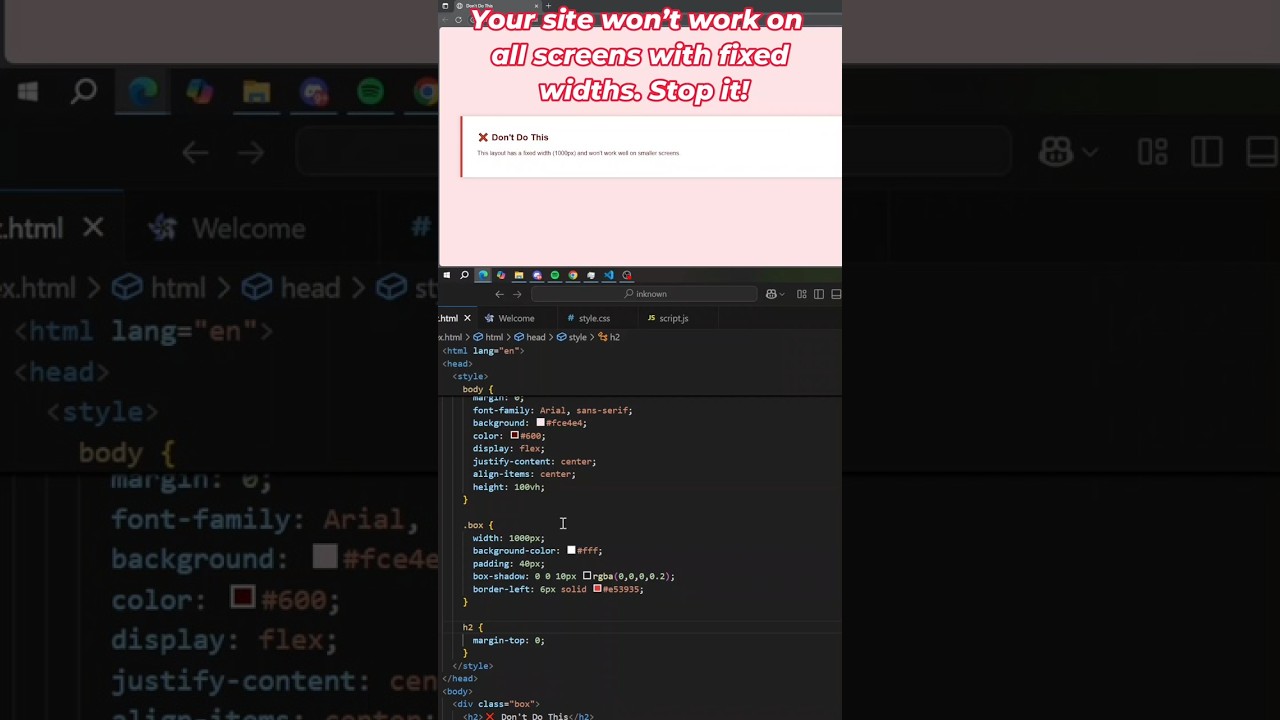 How to Make Your Website Fit All Screen Sizes with HTML & CSS 📱💻 (Stop Doing This!)