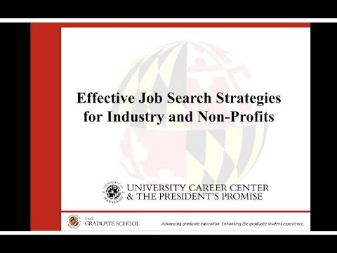 Effective Job Search Strategies in Industry & Nonprofits