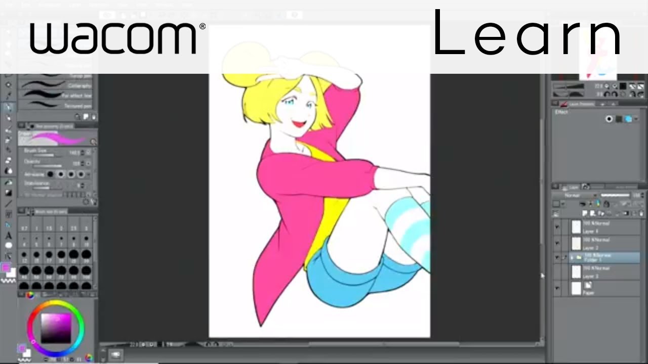 Clip Studio Paint Pro tutorial Part 2-4 | Colouring basics: Basic anime-style painting