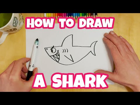 How to Draw a Cartoon Shark - Easy Drawing for Kids & Beginners | Otoons.net