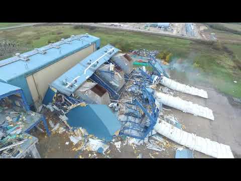 Controlled explosive demolition at Killingholme A Power Station