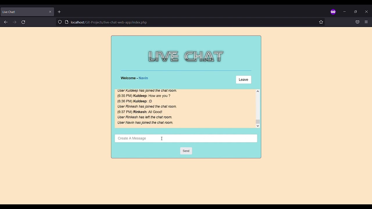 Live Chat Using JavaScript and PHP