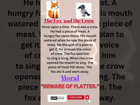 The Fox and the Crow|| Short Stories with Moral for Learning English|| #englishpractice #education