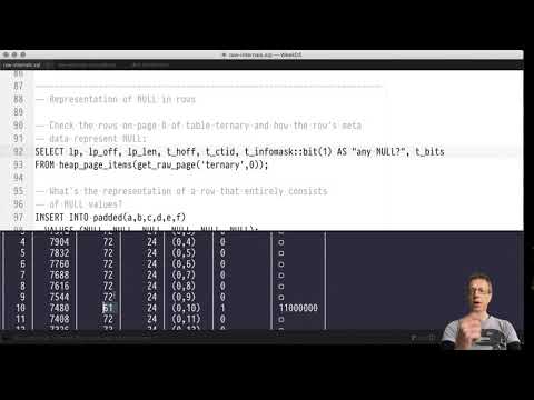 DB2 — Chapter #04 — Video #12 — (Non-)storage of NULL in PostgreSQL, NULL bitmaps