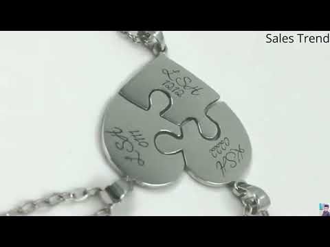 π₯ Engraved Breakable Heart Pendant Necklaces for Couples, Friends & Family