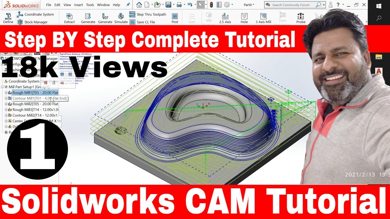 Solidworks Cam 2020 Tutorials | CNC Programming in Solidworks Cam Complete Tutorial from Start