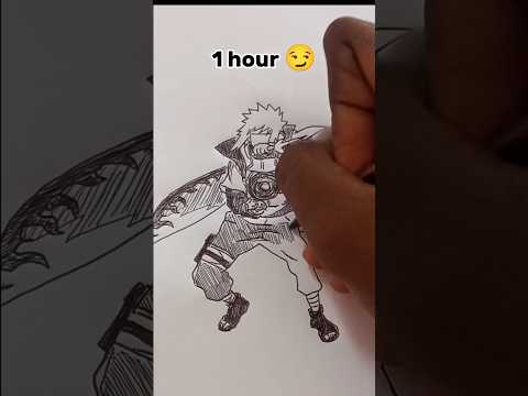 How to draw Minato |Naruto Shippuden in 10sec, 10min, 1hrs???? #shorts #anime #drawing