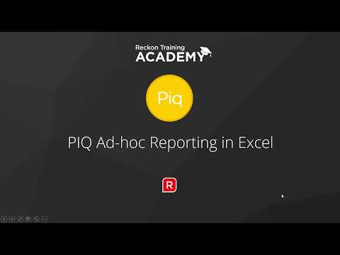 PIQ Excel Ad-hoc Reporting