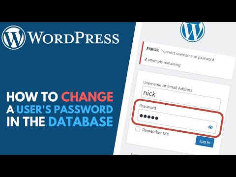 WordPress: How to Change User Password in the Database // Reset Password Without Email Confirmation