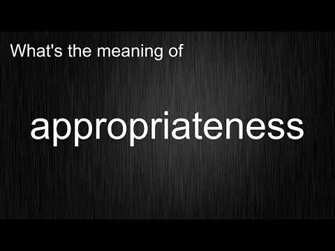 What's the meaning of "appropriateness", How to pronounce it?