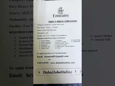 Emirates Warehouse & Logistics Jobs Hiring Now | Dubai Jobs 2025 #dubaihiring