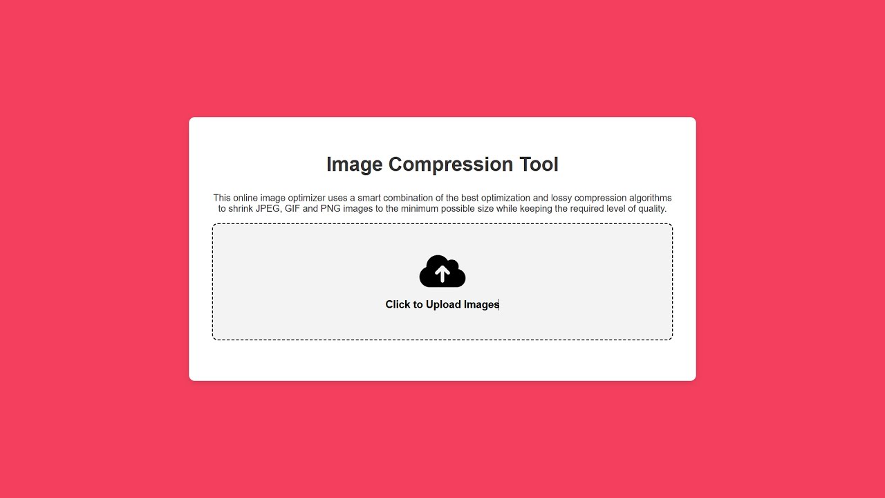 Image Compressor Tool Using HTML, CSS & JavaScript | Build Your Own Image Compressor Tools