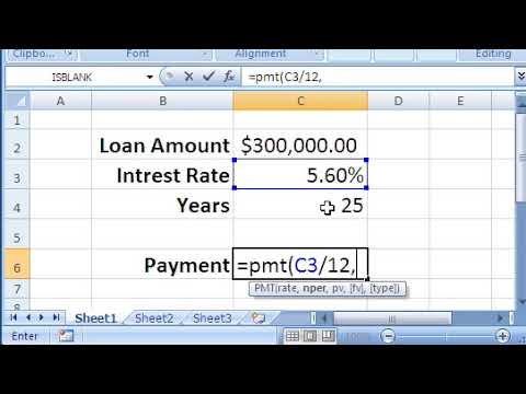 Excel: The PMT function to calculate loan payments