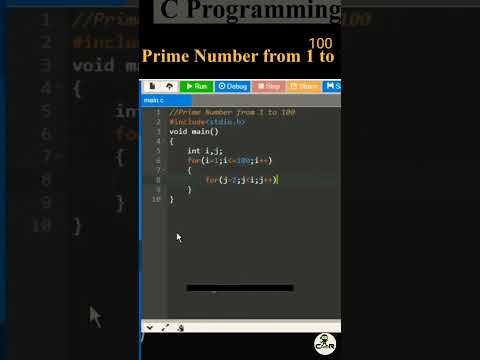 Prime Number Between 1 to 100 | C Programing #shorts