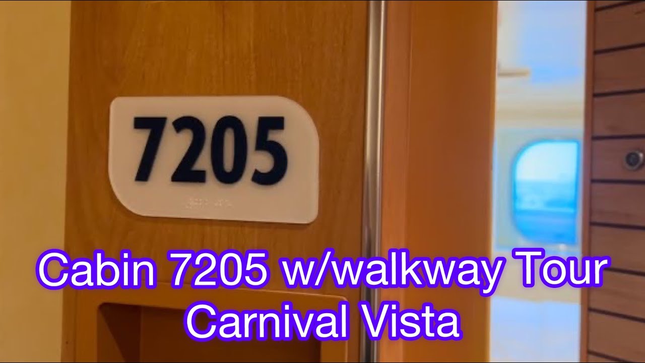 Cabin 7205 - Interior with Picture Window (Walkway View) - Carnival Vista