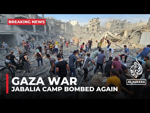 Gaza refugee camp hit for second time day after Israeli attack killed dozens