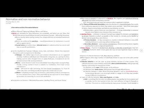 Normative and Non normative Behavior