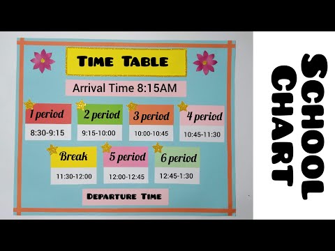 How To Make Time Table Chart/Chart Paper Easy Craft/School Timetable chart/Diy School Timetable Easy