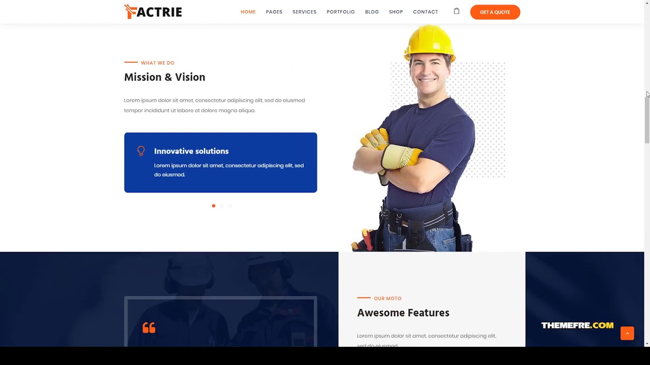 Factrie - Manufacturing and Industrial Factory WordPress Theme engineering commercial Moe